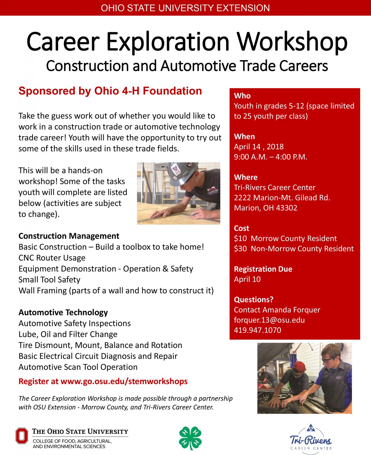 Ohio 4-H Foundation sponsors Career Exploration Workshop at TRCC - Tri ...