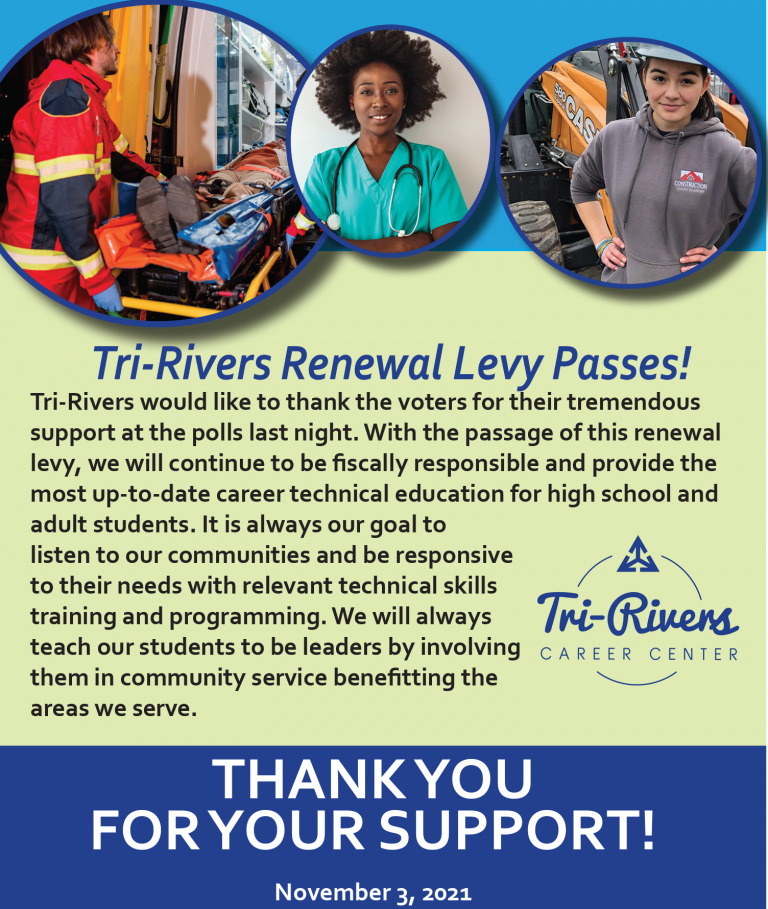 Tri-Rivers 1.3 mill RENEWAL Levy Passes - Tri-Rivers Career Center ...